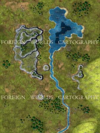 [TMP] Rolling Woodlands Printable Battletech-Compatible Hexagonal Wargame Map Available